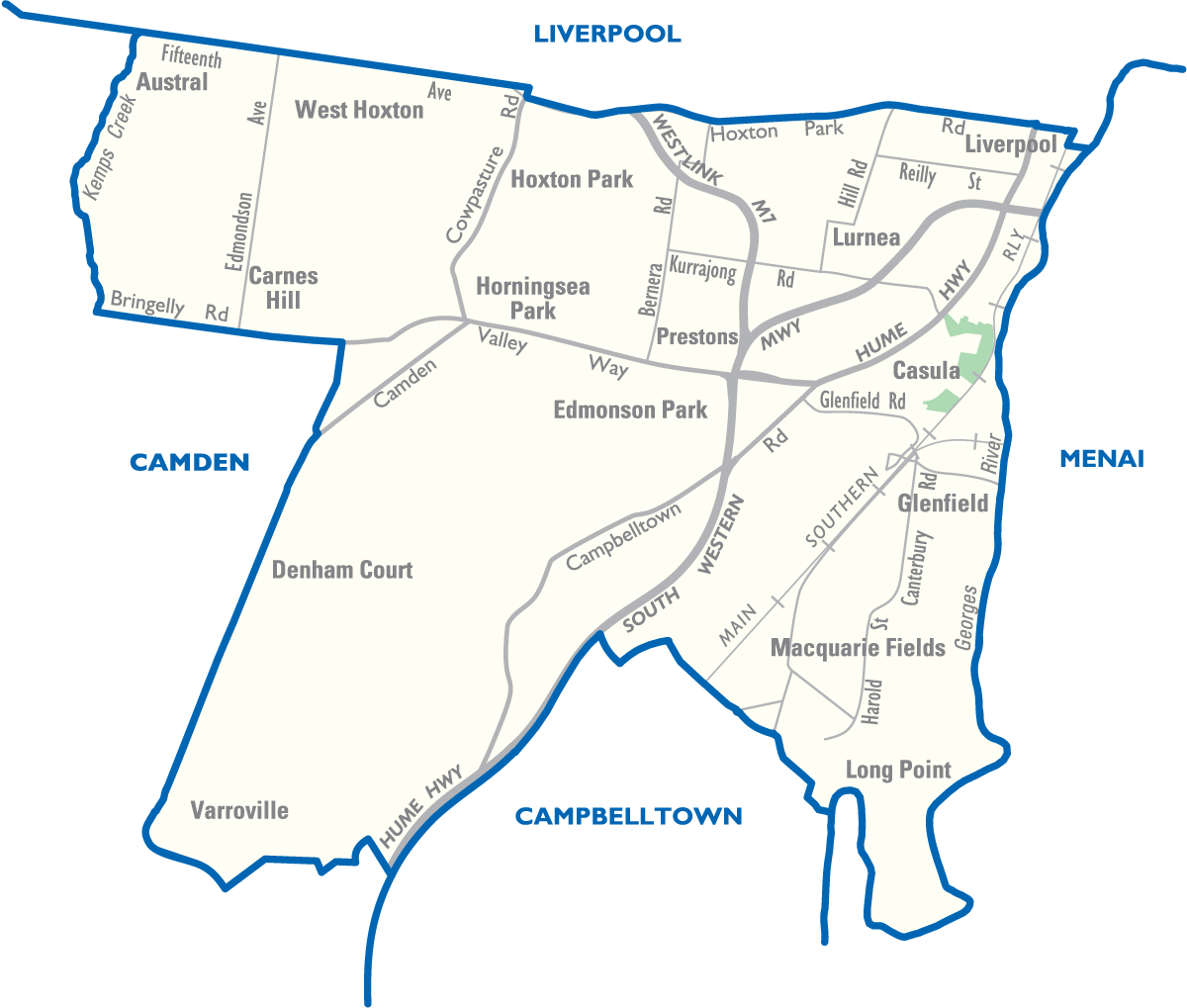 Macquarie Fields City Map - MapSof.net