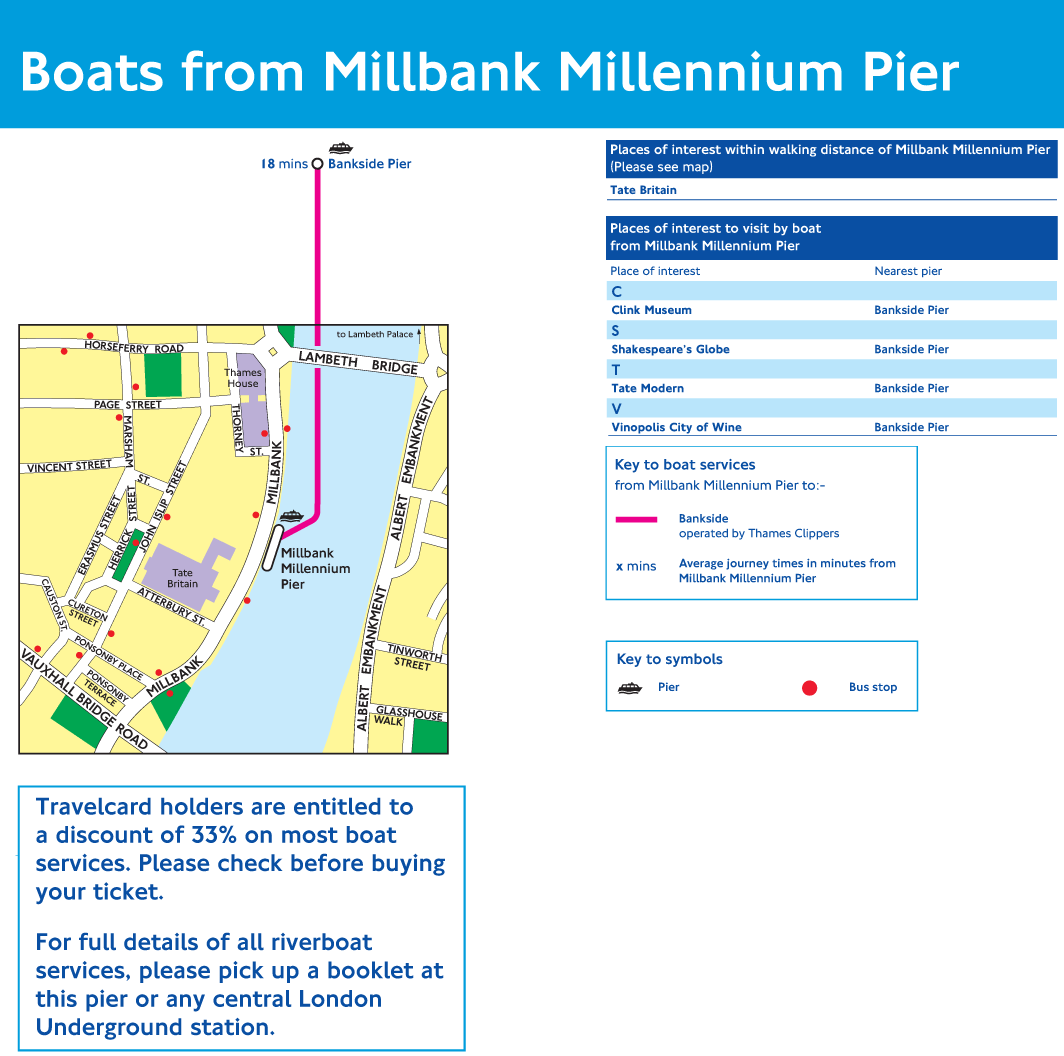 Millbank Pier Route Map - MapSof.net