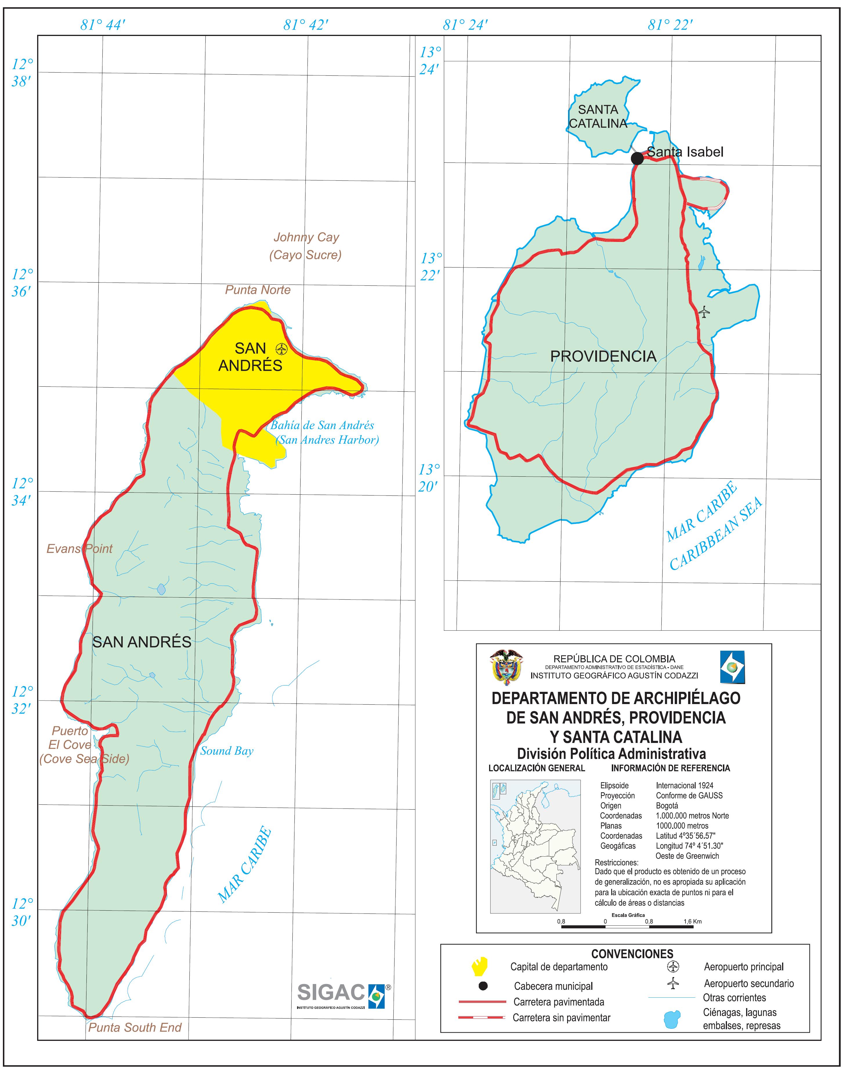 San Andres, Providencia And Santa Catalina Colombia - MapSof.net