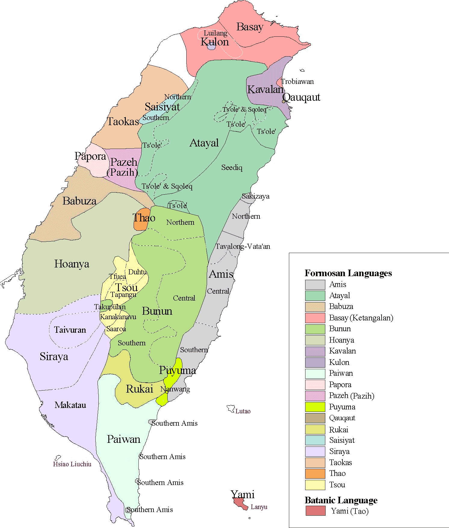 Taiwan Languages MapSof