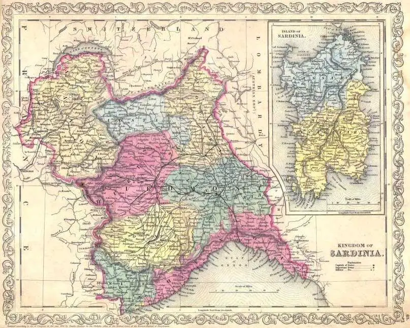 Historical Map of Sardinia - MapSof.net