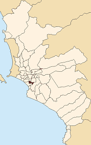 Map of Lima Highlighting Surquillo - MapSof.net