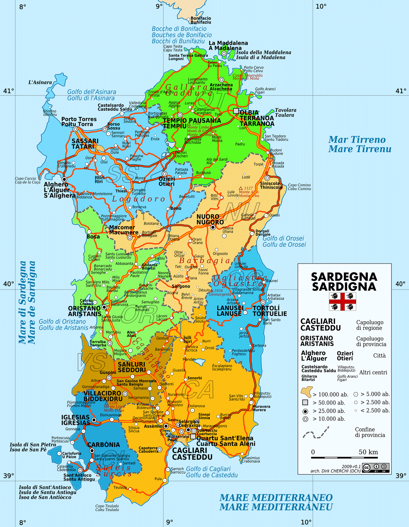 Political Map Of Sardinia MapSof Political Map Of Sardinia MapSof