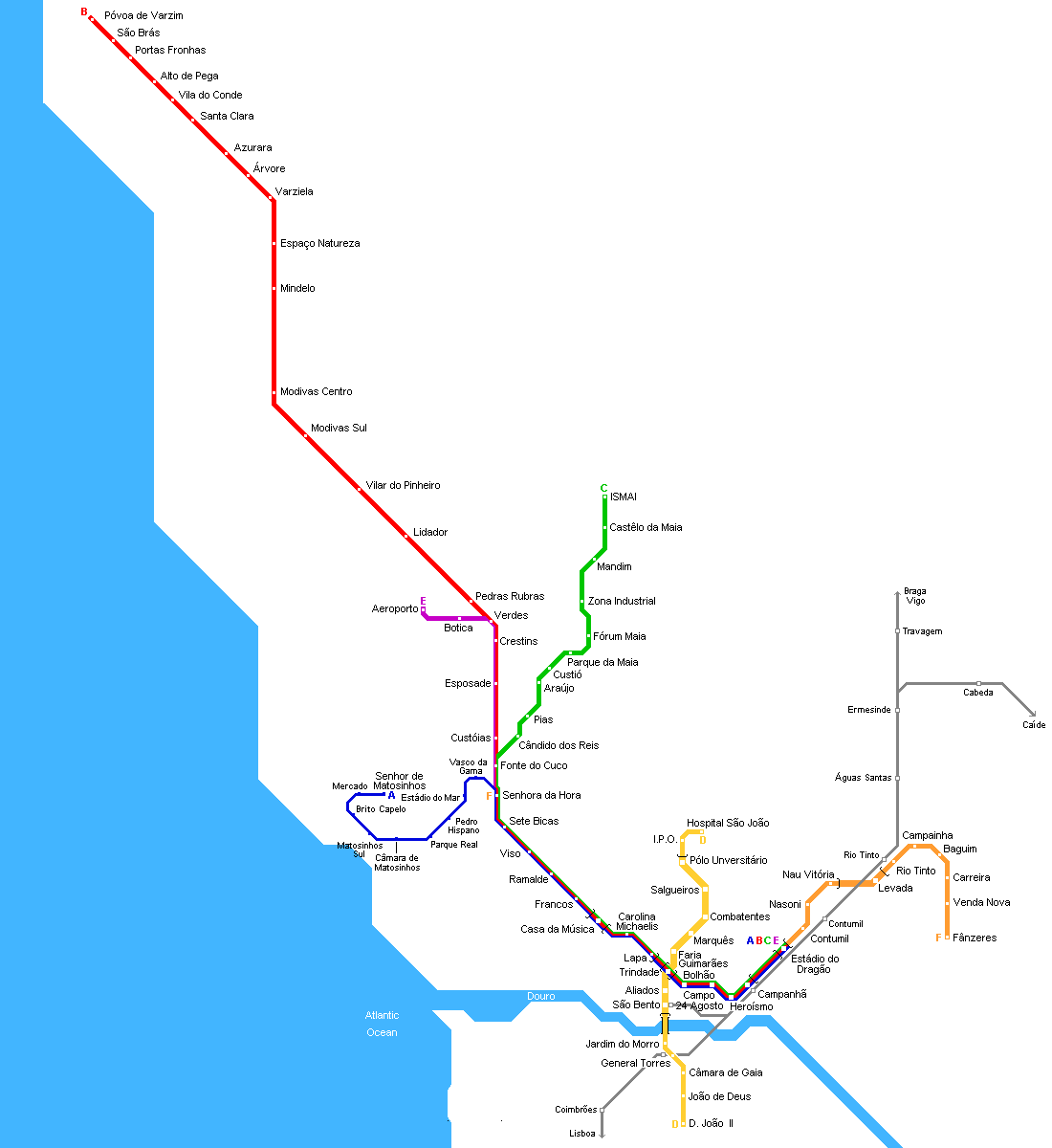 Porto Metro Map MapSof Porto Metro Map MapSof