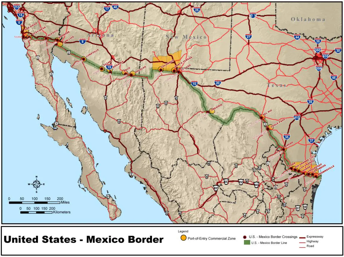 Us Mexico Border MapSof